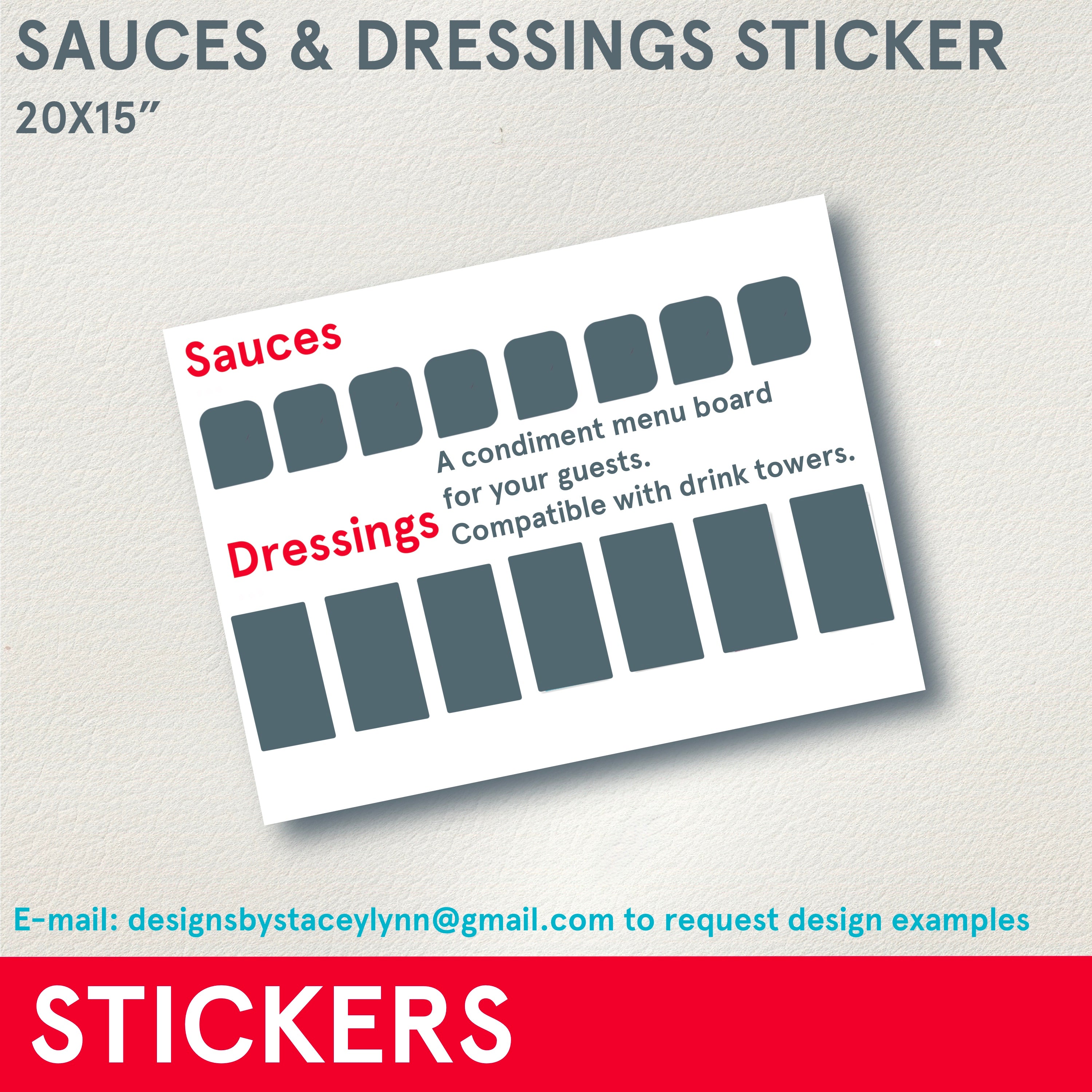 STICKERS (Functional) Sauces & Dressings Sticker, 20x15 inches ...