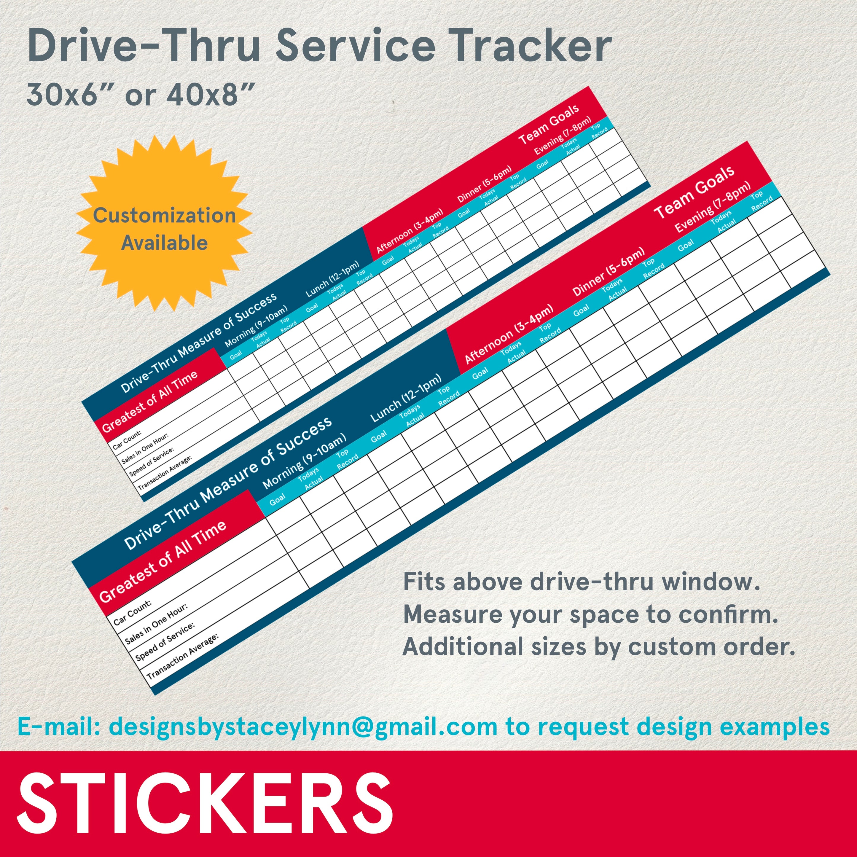 STICKERS (Functional) Drive-Thru Measure of Success, 30x6 inches or 40 ...