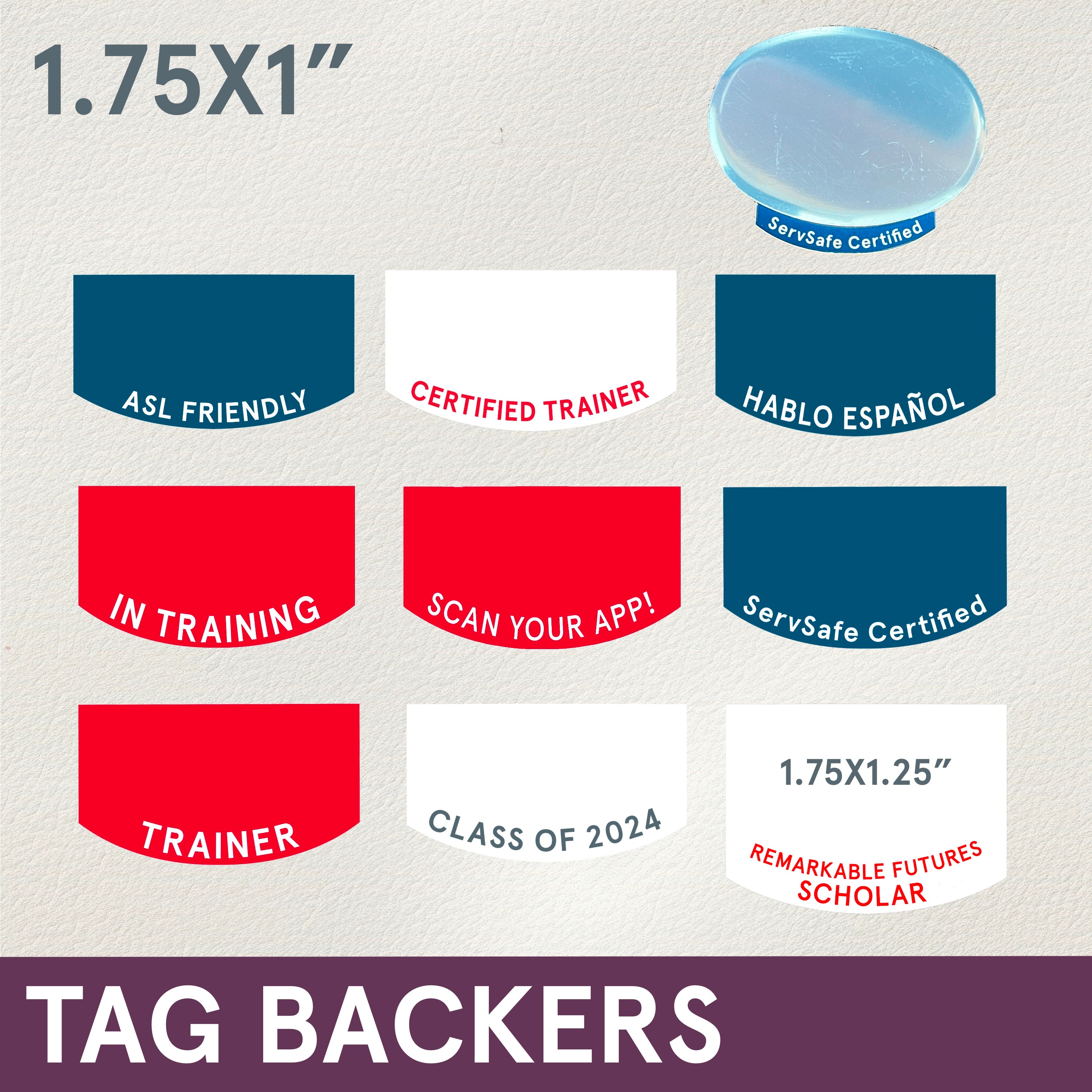 Name Tag Backers, assorted designs to fit oval name tags – Designs by ...